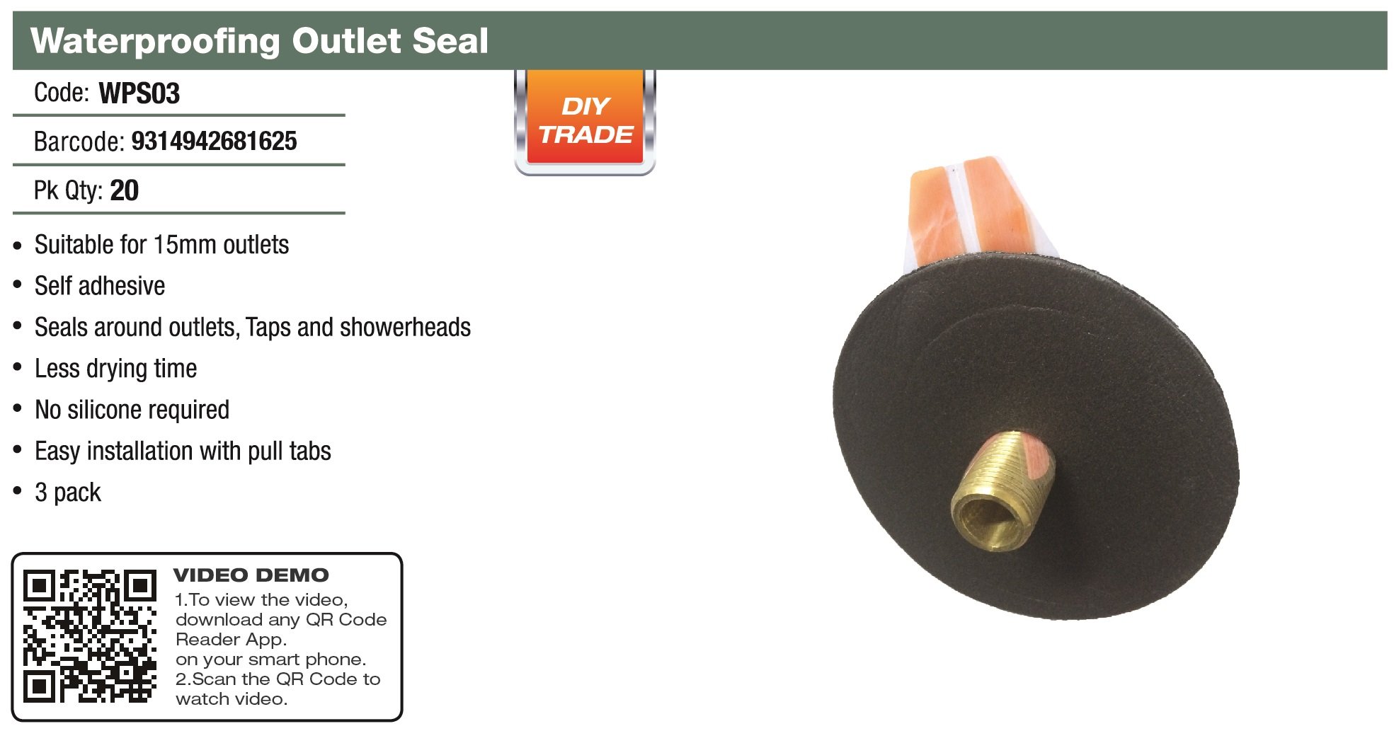 DTA Australia | WATERPROOFING PROTRUSION SEAL 3 PACK