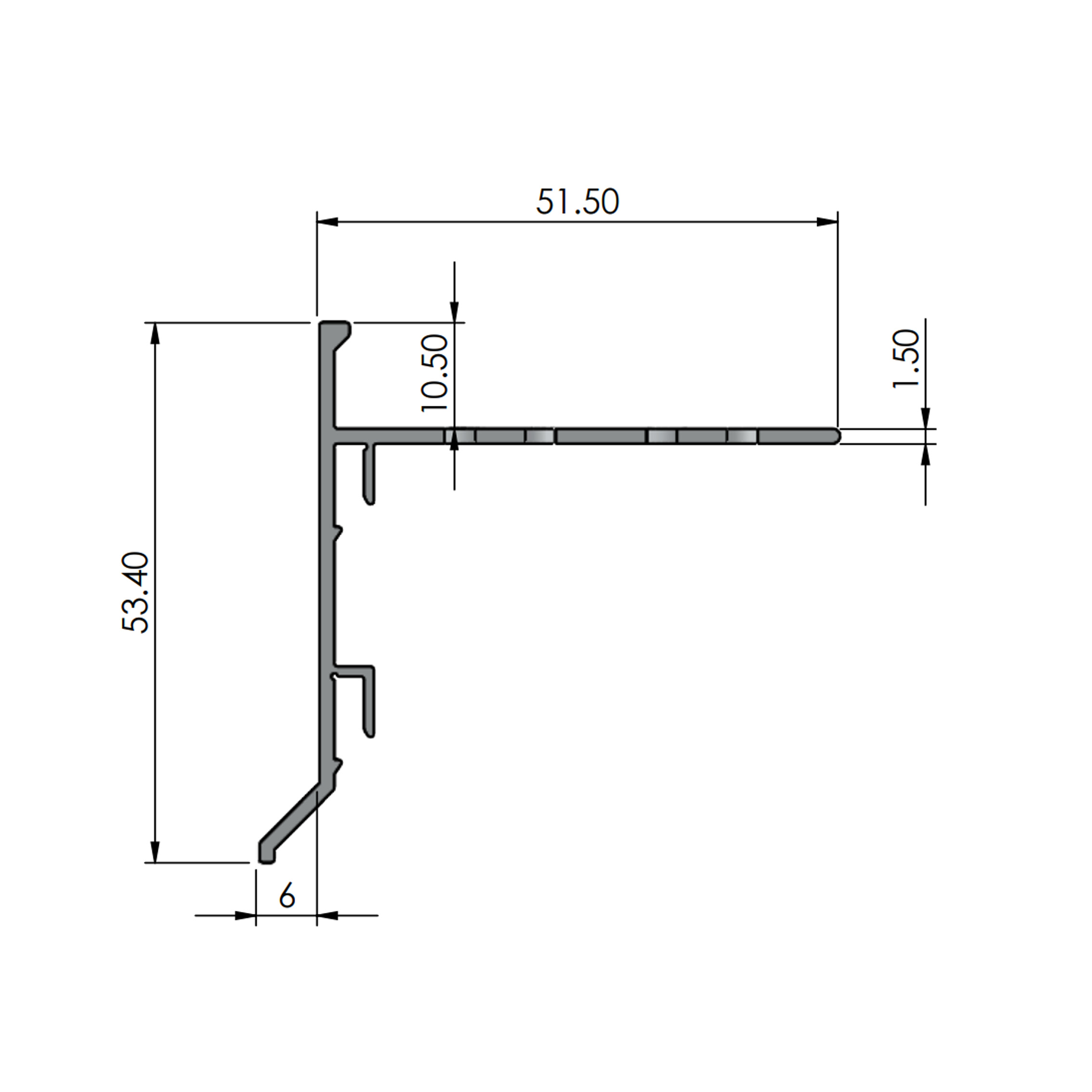 DTA Australia | 3 METRE BALCONY TRIM 10MM MATT BLACK