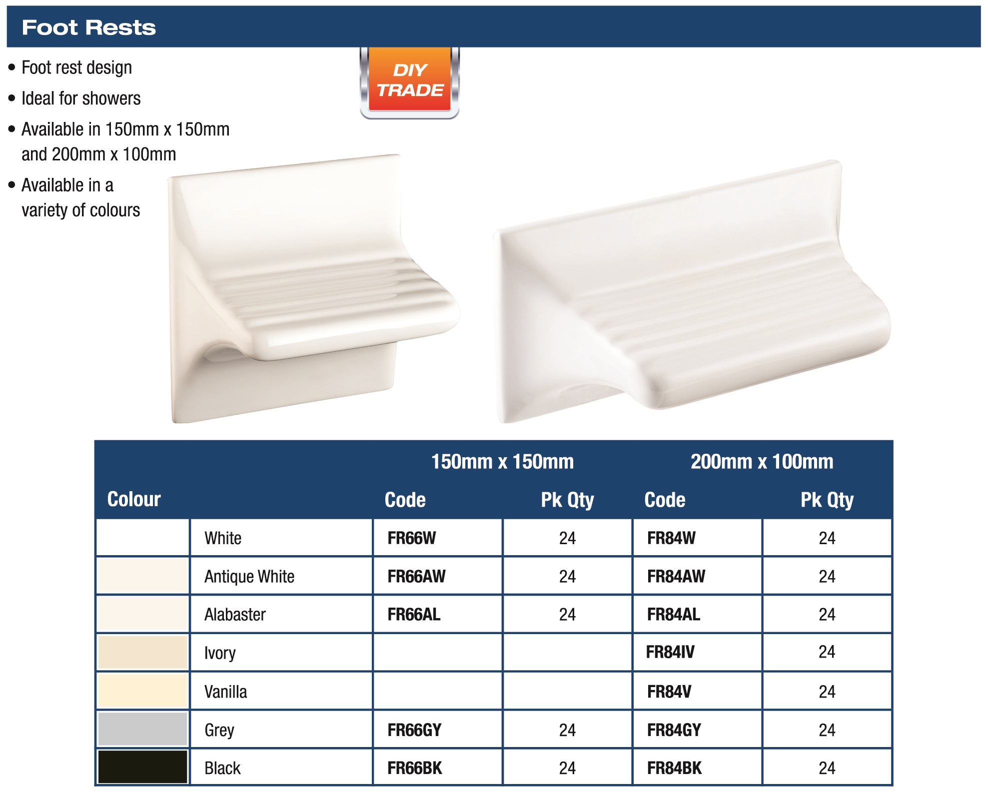 DTA Australia | FOOT REST - 150 X 150 BLACK