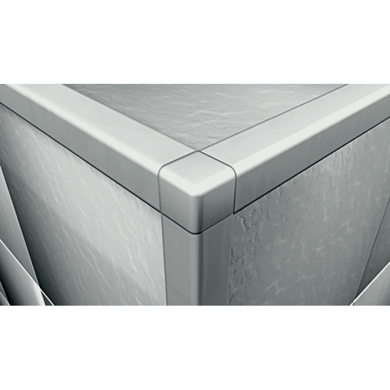 DTA Australia | CORNER PIECE SQUARE EDGE 10MM BRIGHT SILVER (2 PCS)