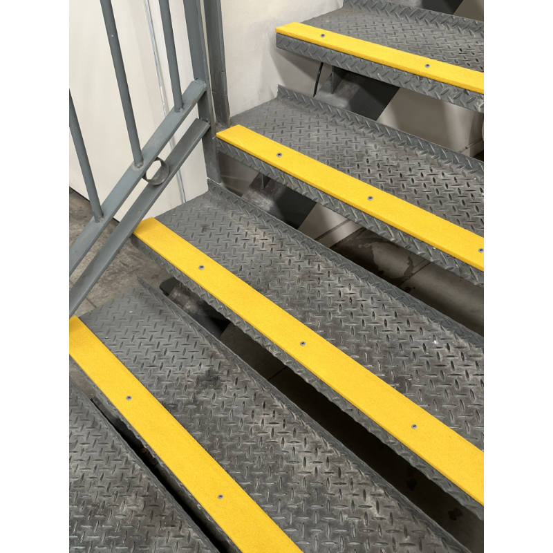 DTA Australia | FIBREGLASS STAIR NOSING 1.2M X 70MM X 10MM YELLOW