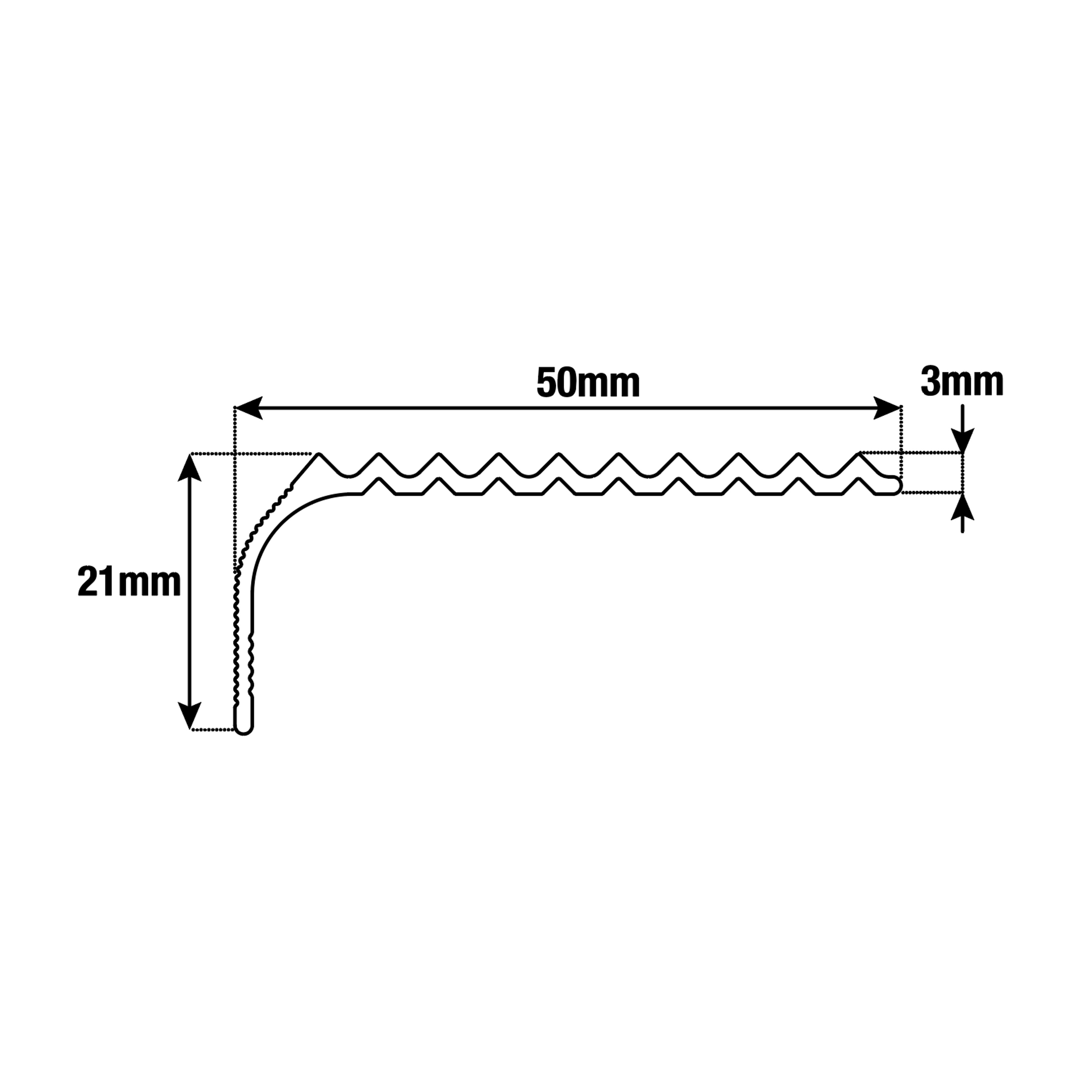 DTA Australia | STAIR EDGE 1M x 50MM PLAIN MILL FINISH