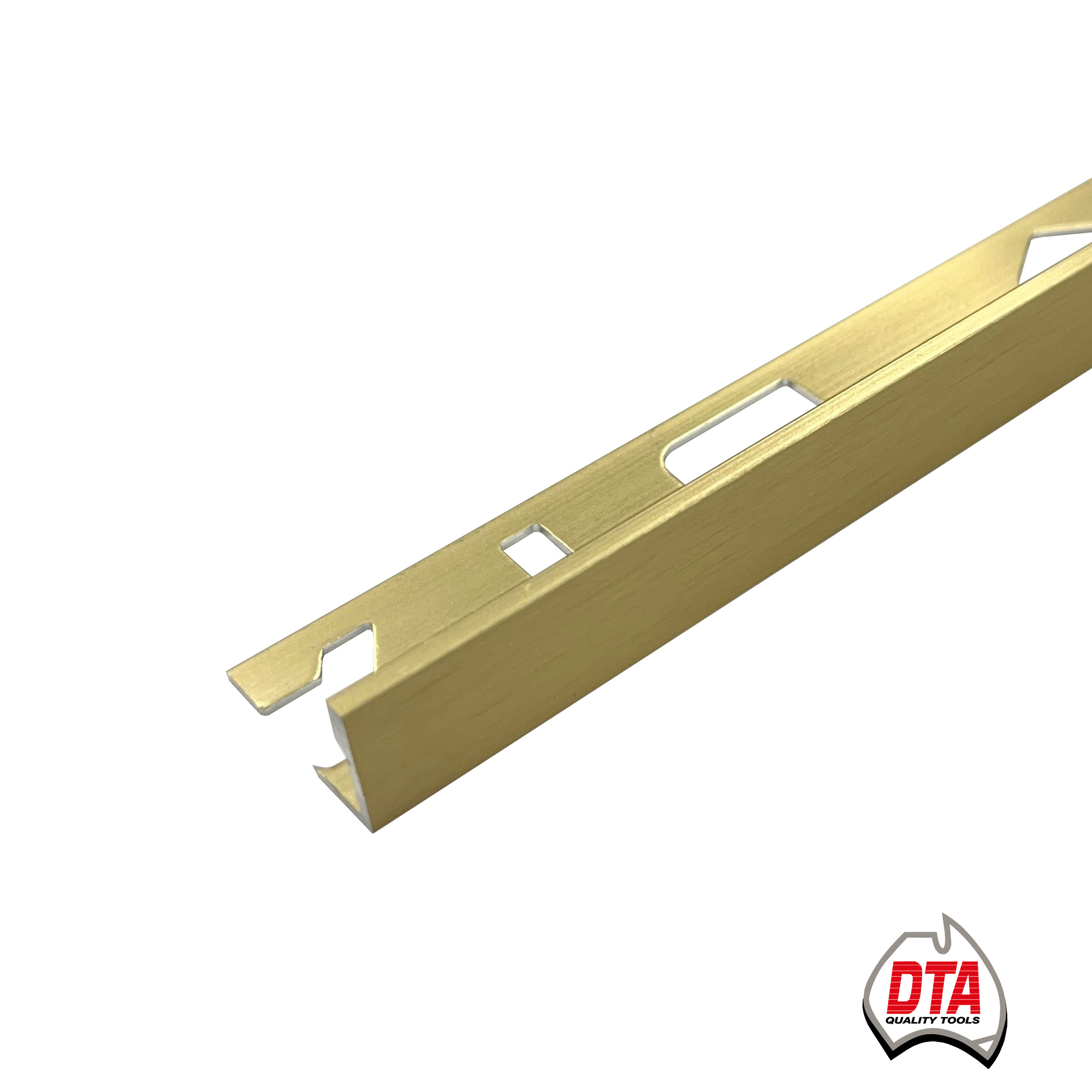 DTA Australia | 3 METRE ALUMINIUM ANGLE 10MM BRUSHED FINISH GOLD LIGHT