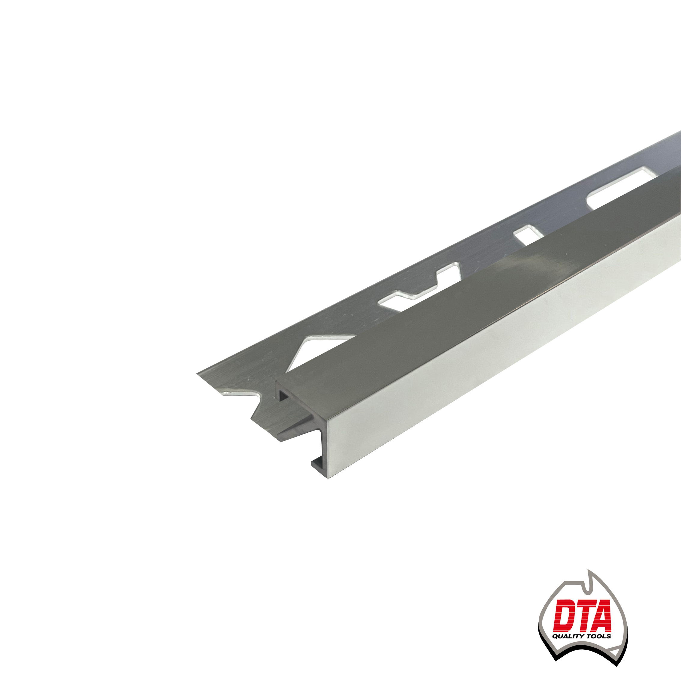 DTA Australia | ALUMINIUM SQUARE EDGE 1M X 12MM BRIGHT SILVER