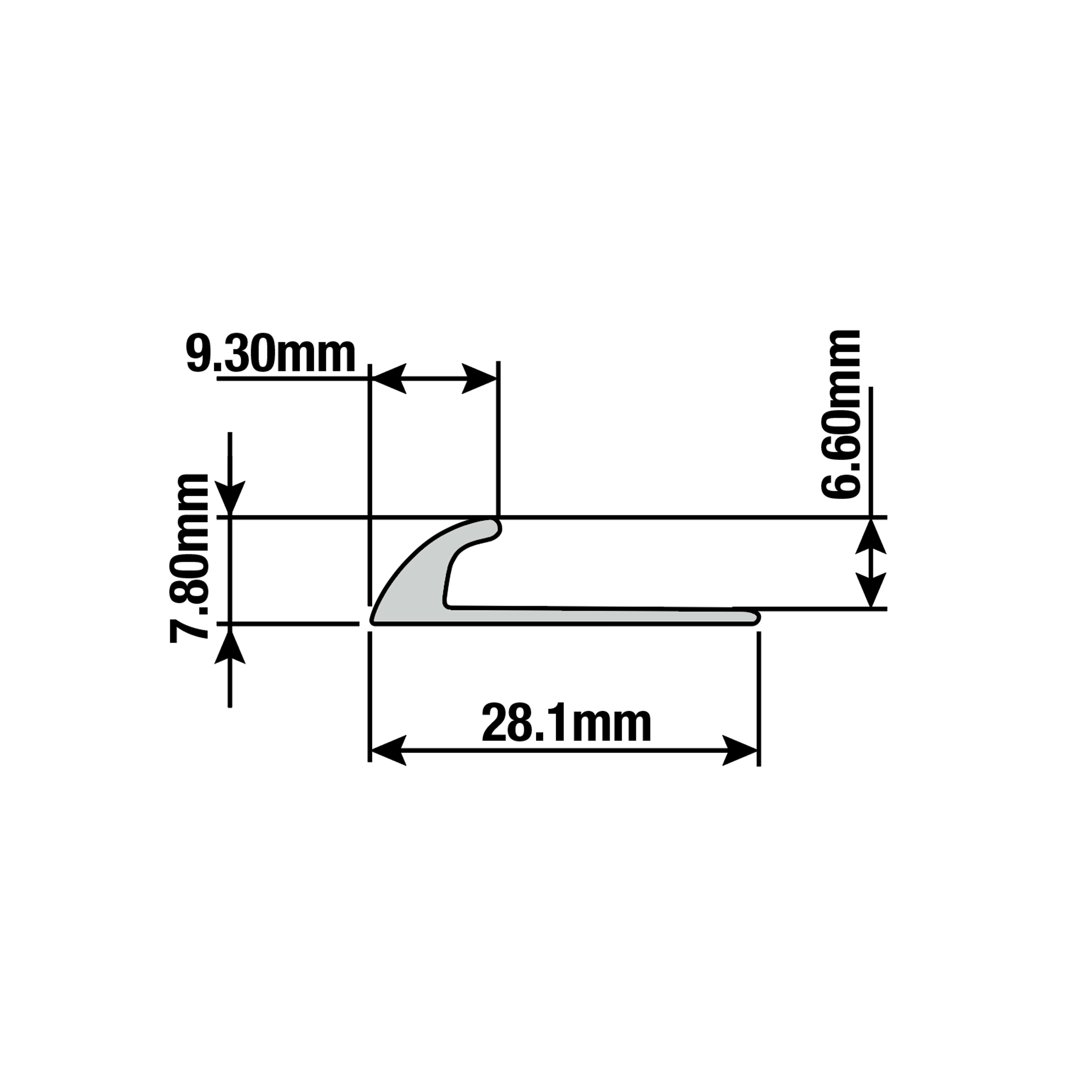 DTA Australia | CARPET TILE EDGE 3.66M X 7.8MM MILL FINISH